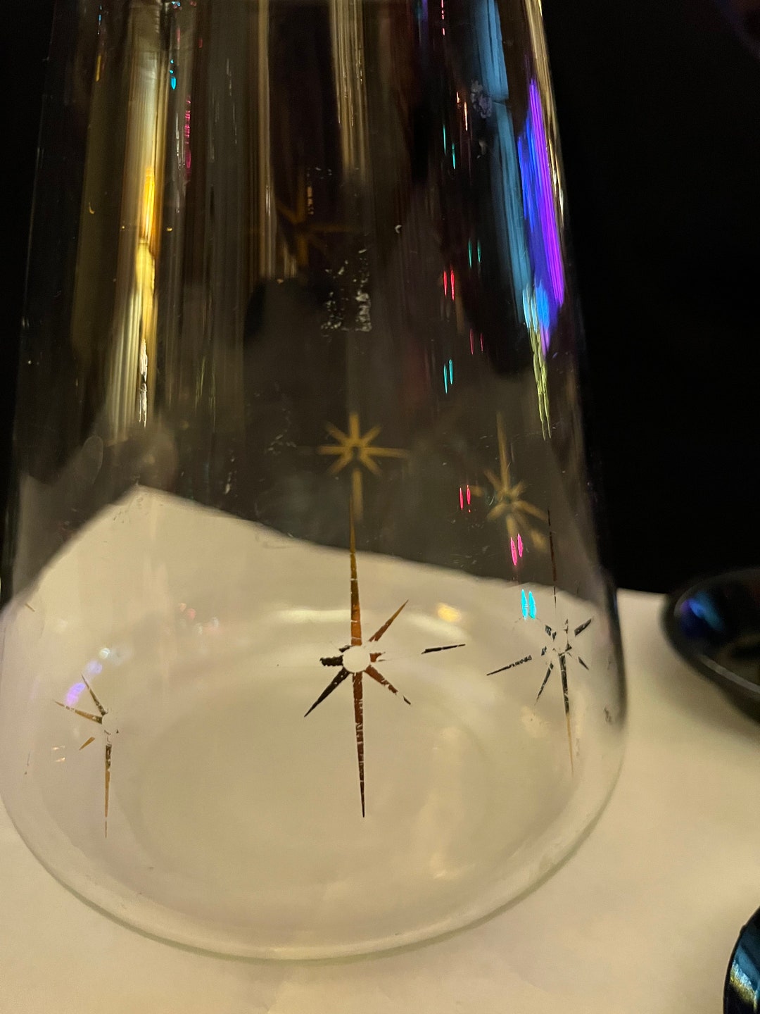 Vtg. Pyrex Gold Atomic Starburst Glass 6-8 Cup Coffee Pot Carafe With ...