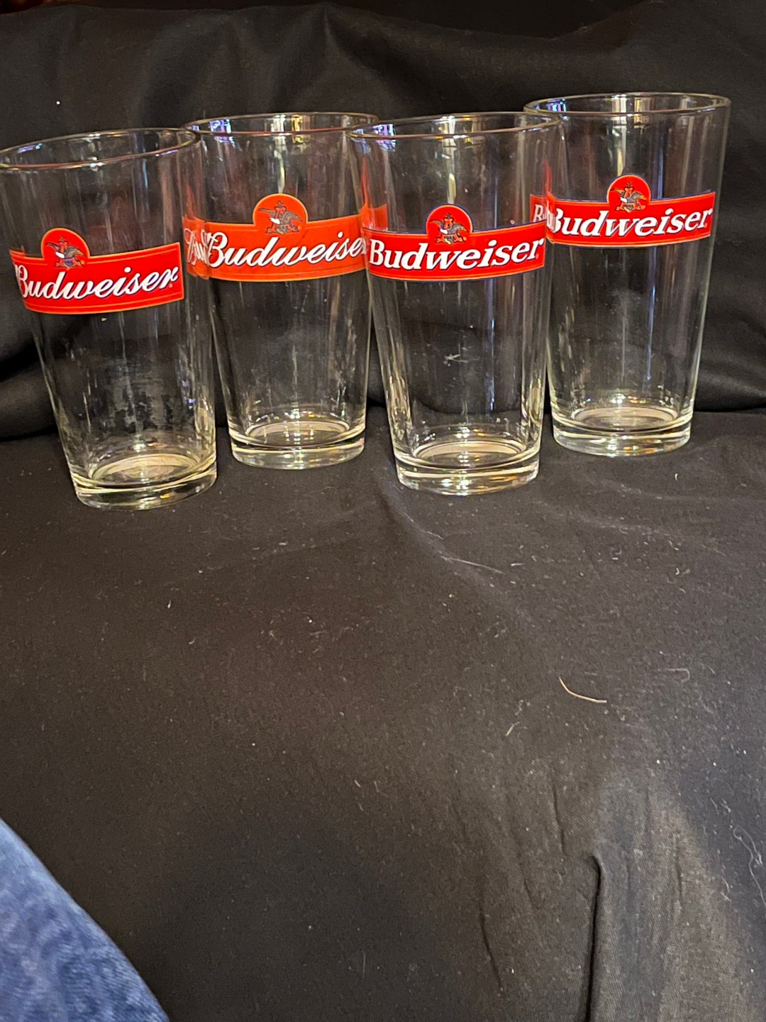 Budweiser Beer Pint Glasses- Anheuser-busch Beer Glass/barware 16 Oz-4 ...