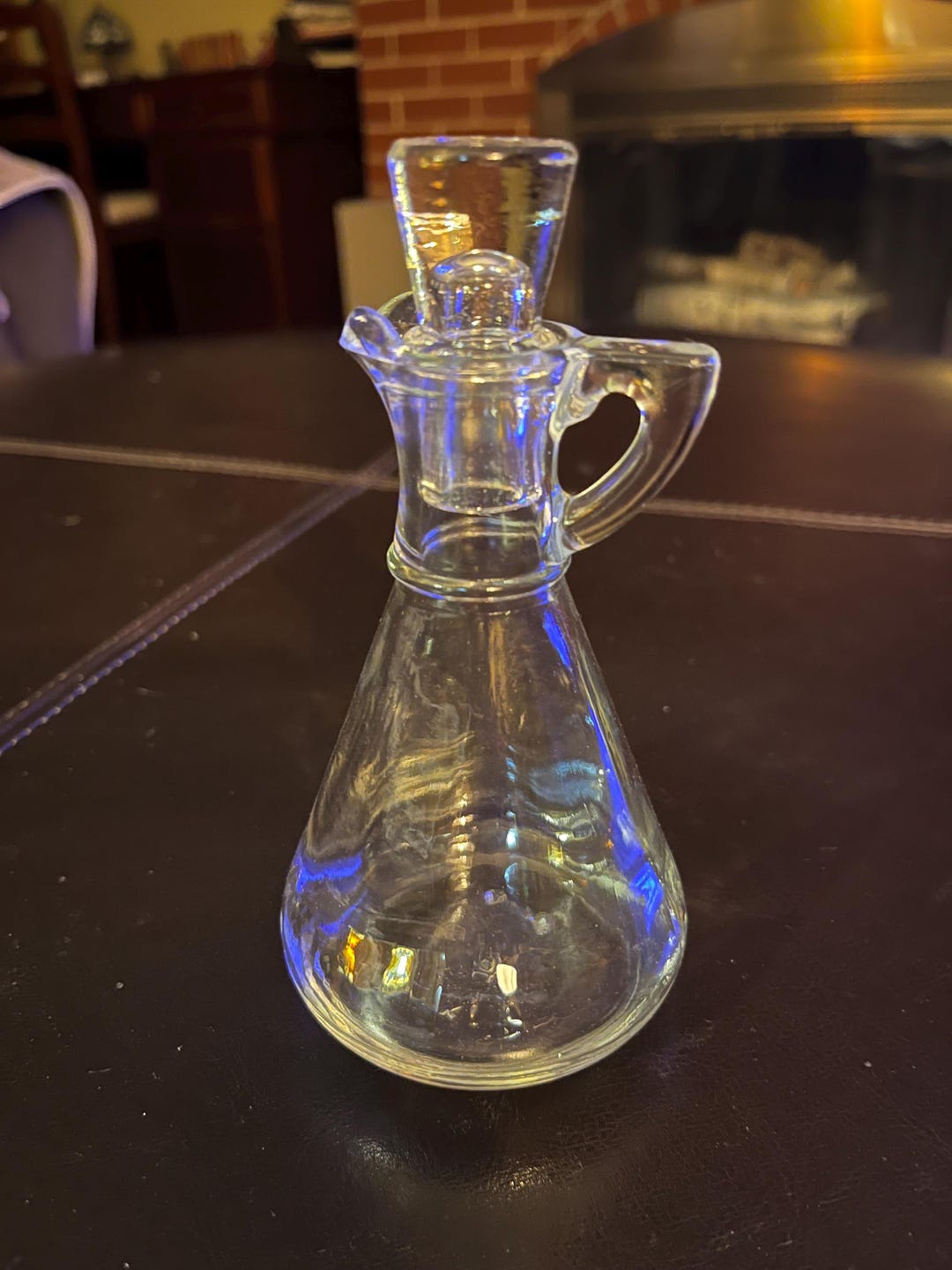 Anchor Hocking-vintage-glass Cruet With Glass Stopper-original Marked 4 ...