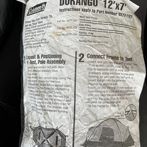 Coleman Durango 12’X7’ Tent-part Number #9277–127-kept in 2 Nylon Bags ...