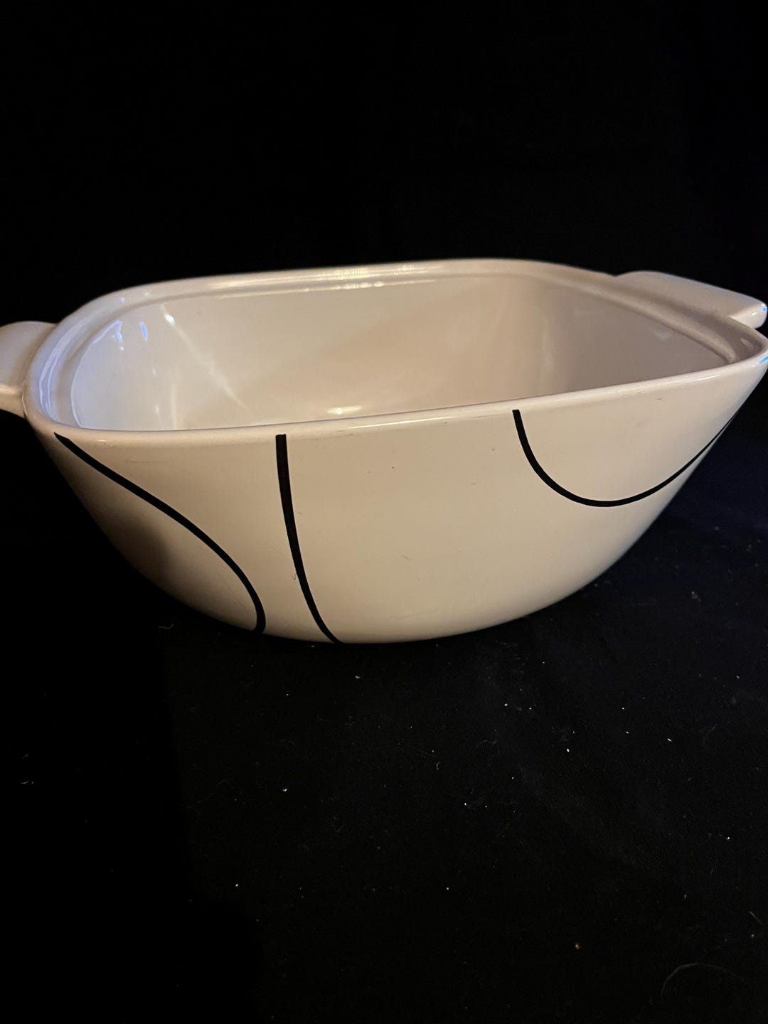 Corelle Coordinates-black Simple Lines-stoneware 3 1/2 Quart Casserole ...