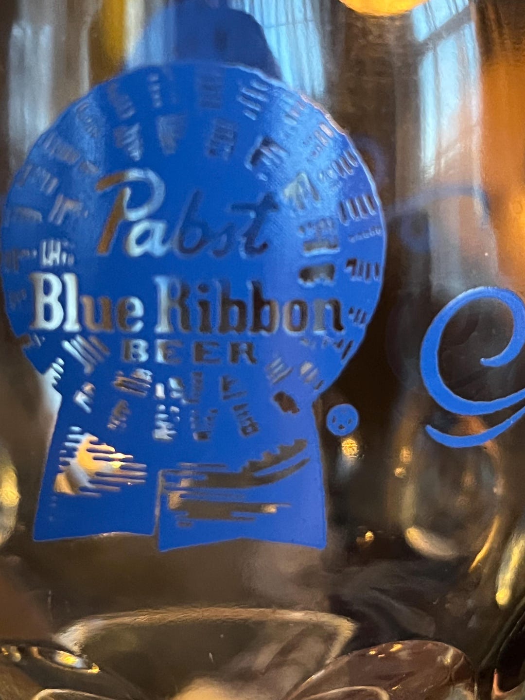 Pabst Blue Ribbon-pbr-vintage Beer Glasses-thumbprint Style-set of 2 - Etsy