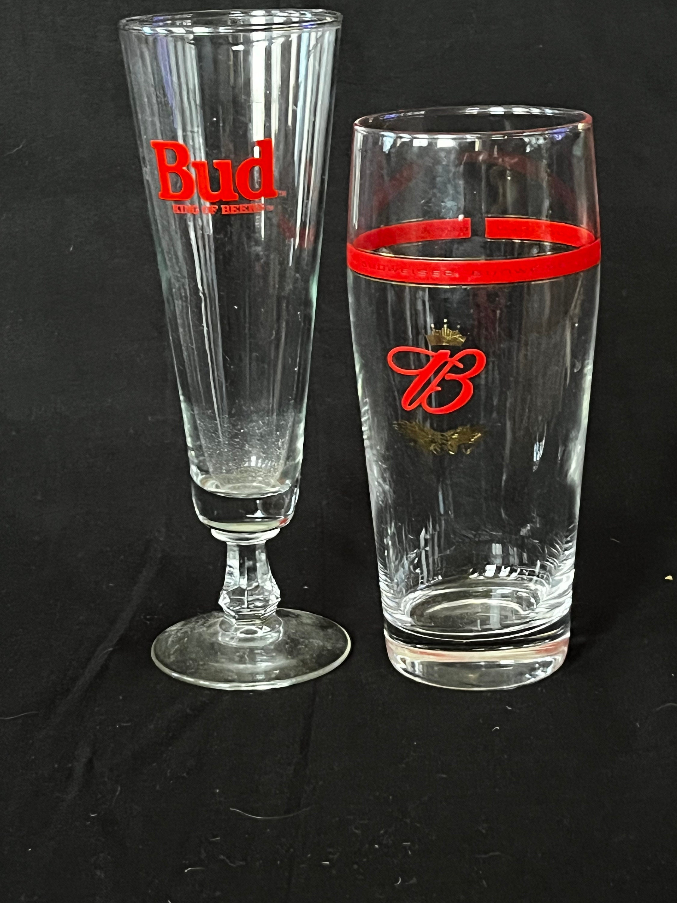 BUDWEISER Retro Style Pint Beer Glasses-2diff Styles, Very Cool - Etsy