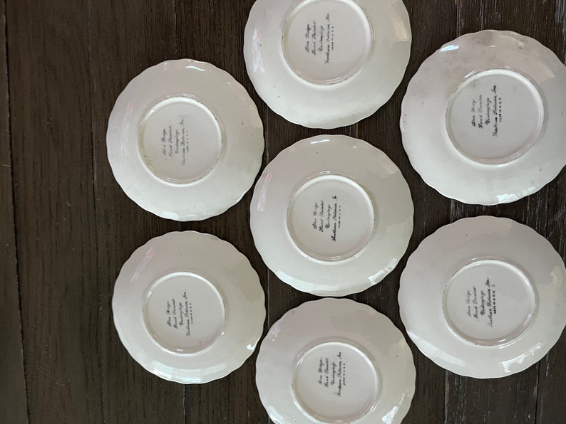 Blue Ridge Pottery-dessert Plates 6.25 Red Flowers - Etsy