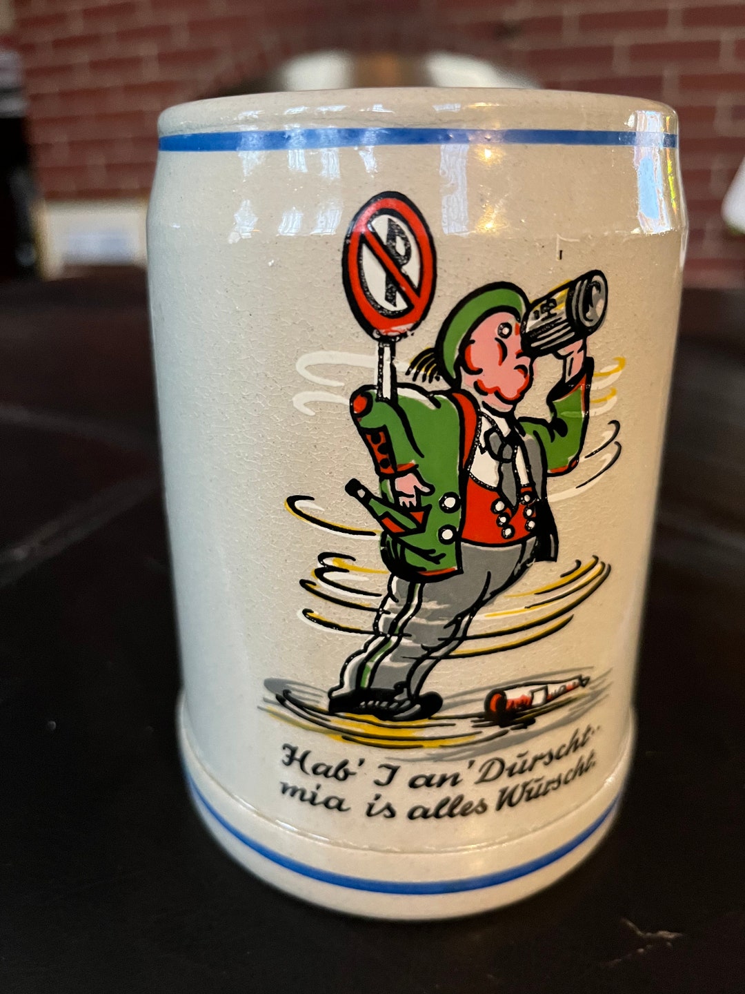 Vintage German Beer Mug “hab’ J An’ Durscht•• Mia is Alles Wurscht” 0 ...