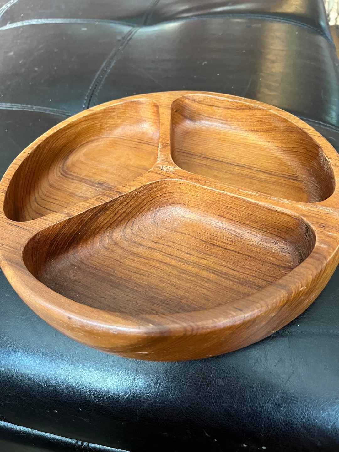 Dolphin Teak Wood 3- Spot Divided Bowl - Etsy