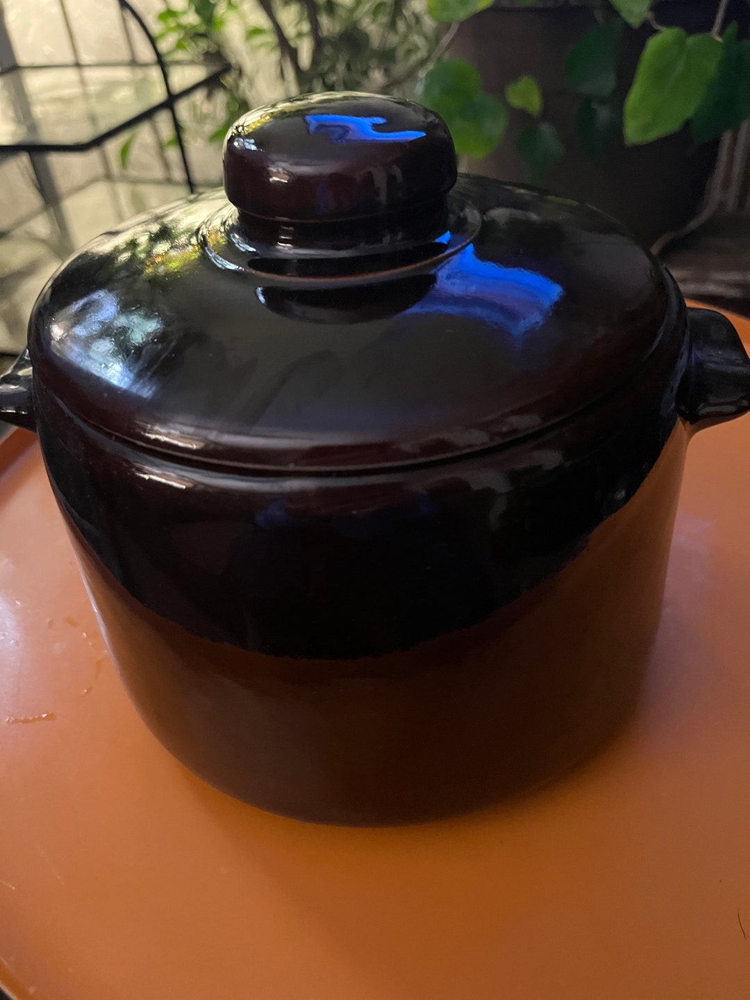 Westbend Vintage USA Pottery Bean Pot With Lid, Brown Glaze 2 Qt - Etsy