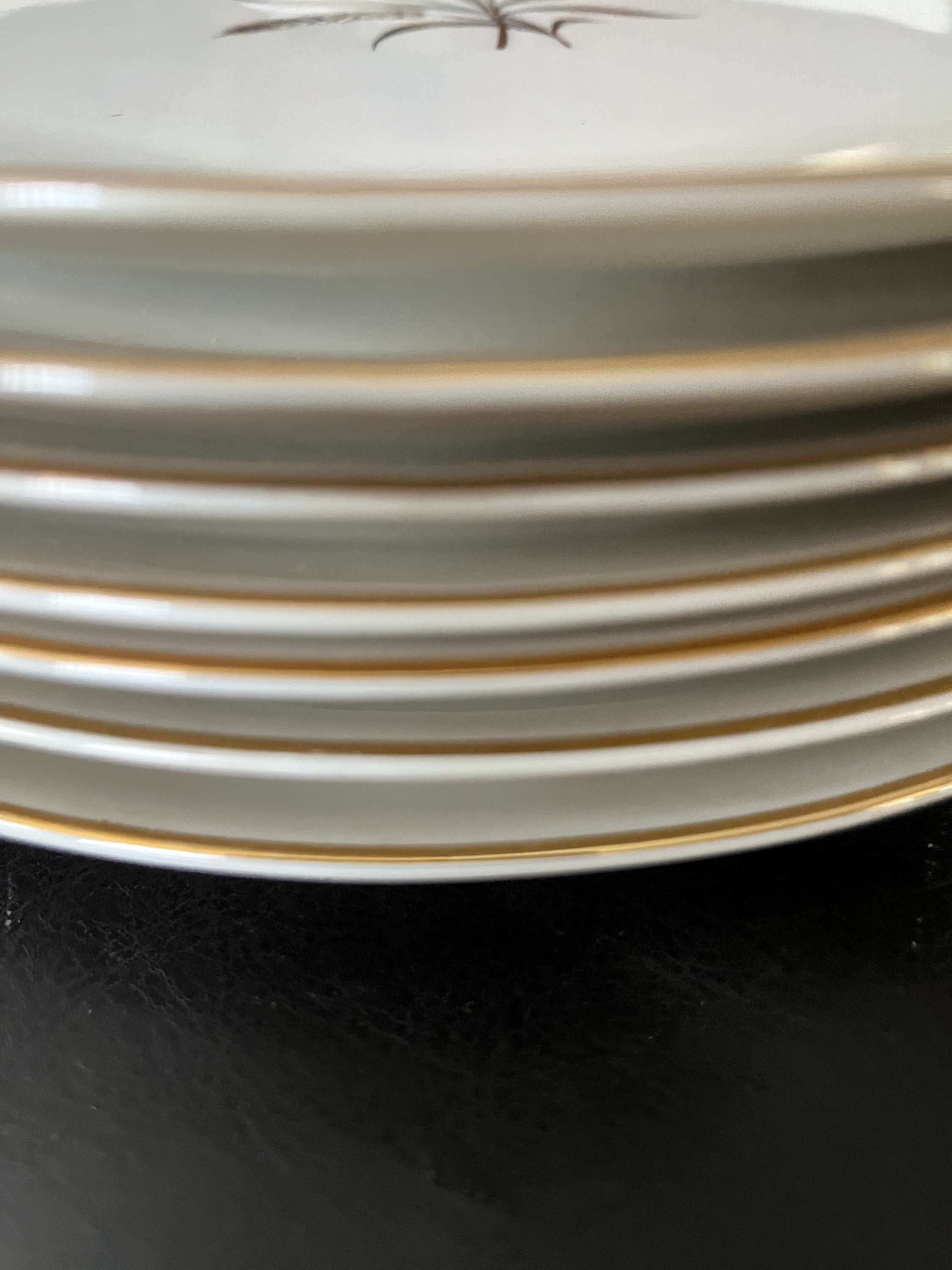 EMBASSY CHINA USA Vitrified Gold/black Wheat Pattern Dinner Plates-7 - Etsy
