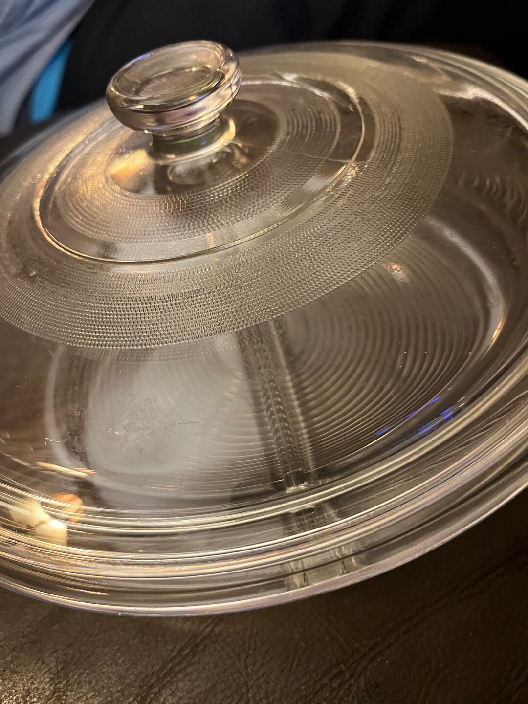 Pyrex Vintage Clear Round Divided Dish 1900's With Clear Glass Pyrex ...