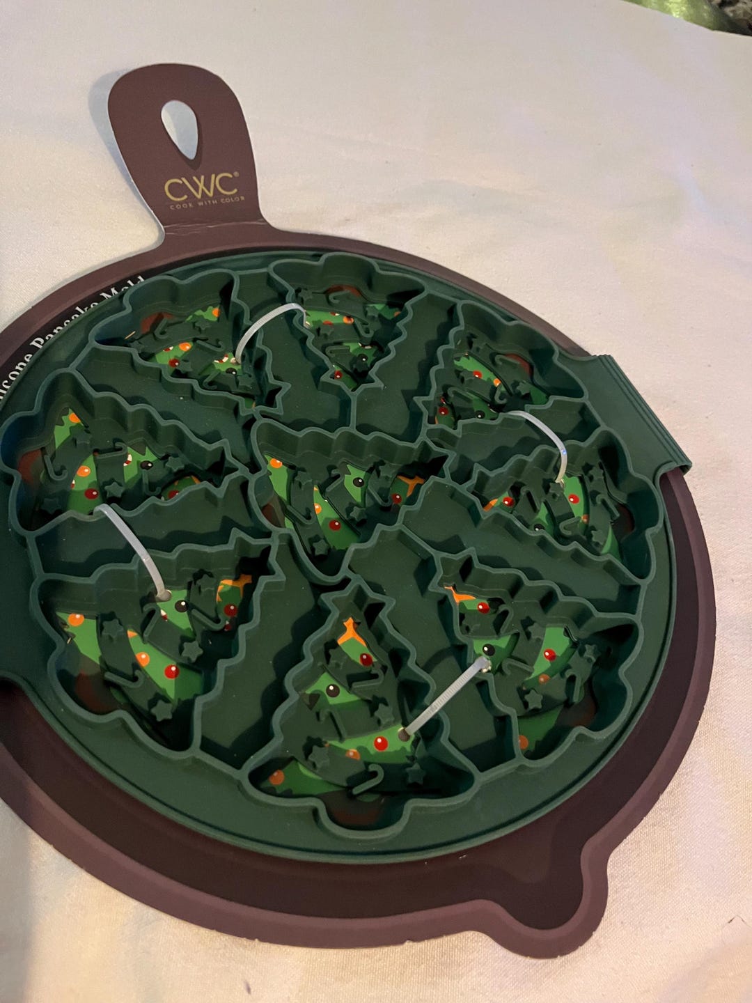 CWC Cook With Color- 9 in 1-silicone Pancake Mold-christmas Tree Green ...