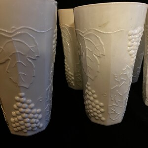 Indiana Milk Glass-harvest Grape Pattern-8 Piece Set-white Vintage ...