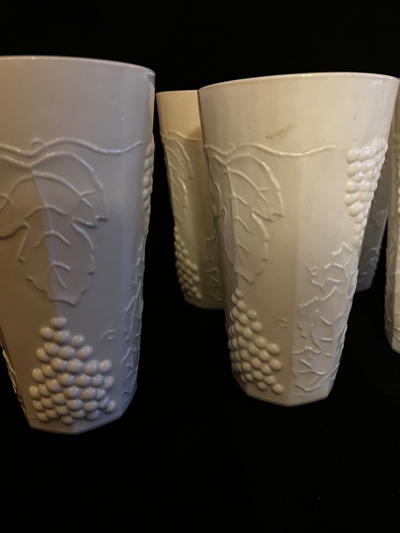 Indiana Milk Glass-harvest Grape Pattern-8 Piece Set-white Vintage ...