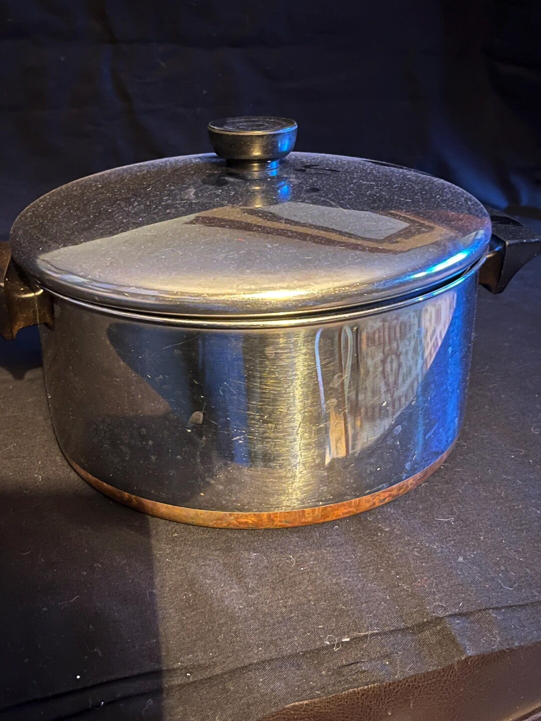 Revere Ware-4 1/2 Qt Stainless/copper Bottom Stock Pot-clinton Ill-usa ...