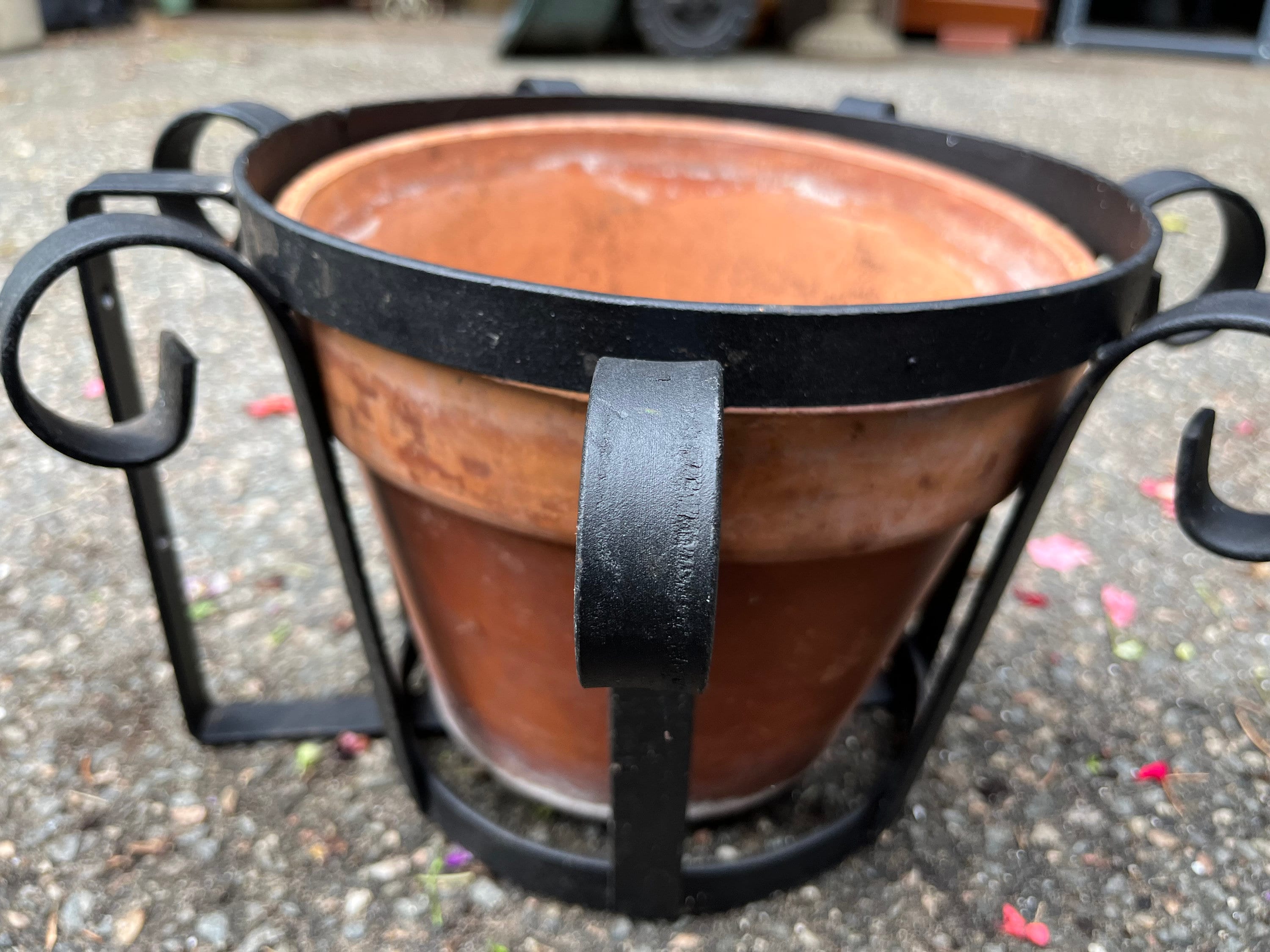 Large Wrought Iron Pot Holders With Flat Attachment Holds 6 Pot 12x10 ...