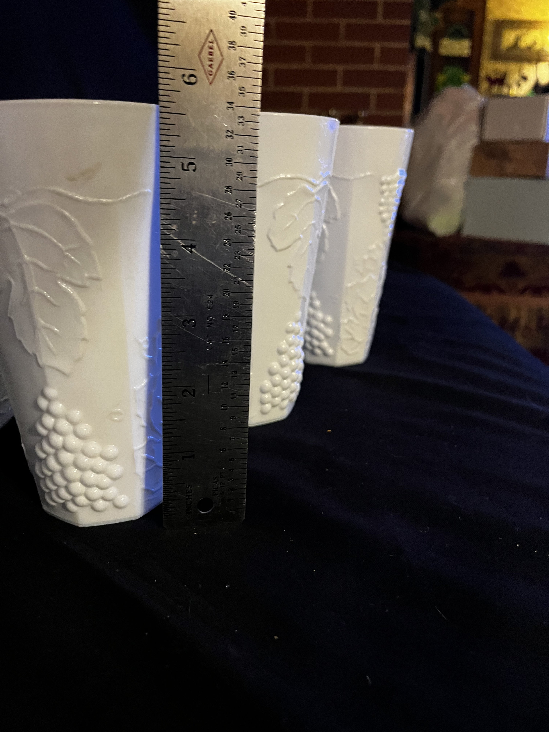 Indiana Milk Glass-harvest Grape Pattern-8 Piece Set-white Vintage ...