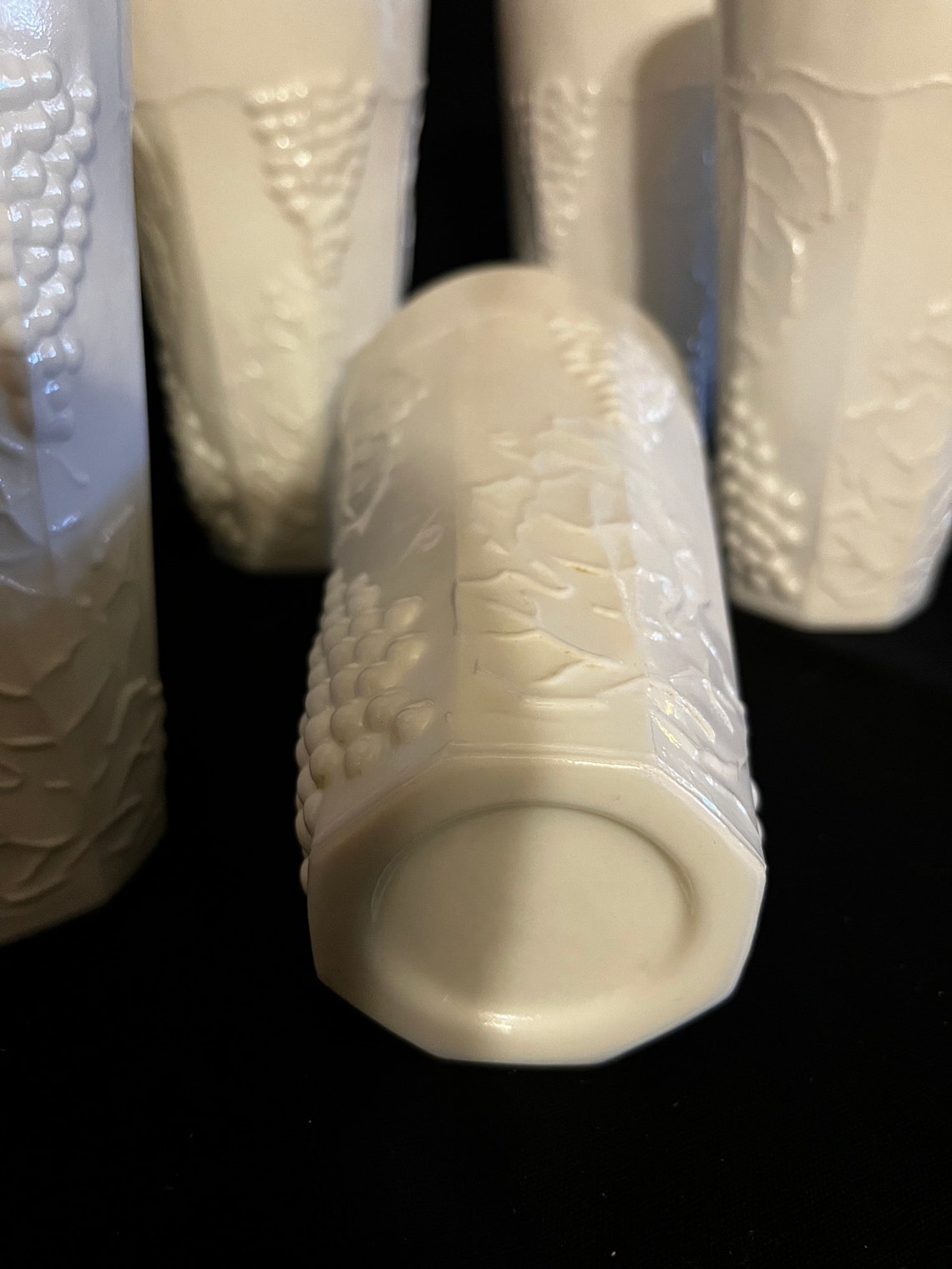 Indiana Milk Glass-harvest Grape Pattern-8 Piece Set-white Vintage ...