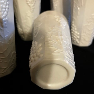 Indiana Milk Glass-harvest Grape Pattern-8 Piece Set-white Vintage ...