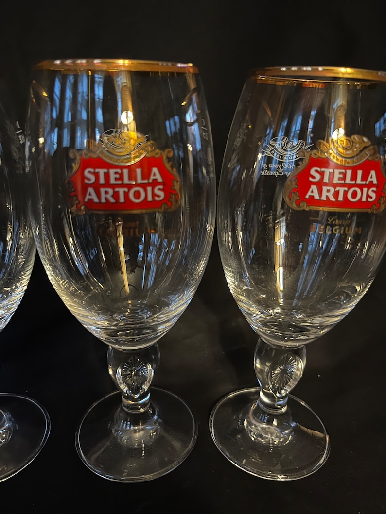 Stella Artois Beer Drinking Glass- Star Stemmed- Belgium 33cl 1366 ...