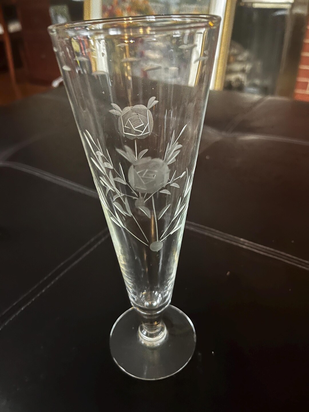 Princess House Etched Roses-crystal Pilsner Beer/parfait/flute Glasses ...