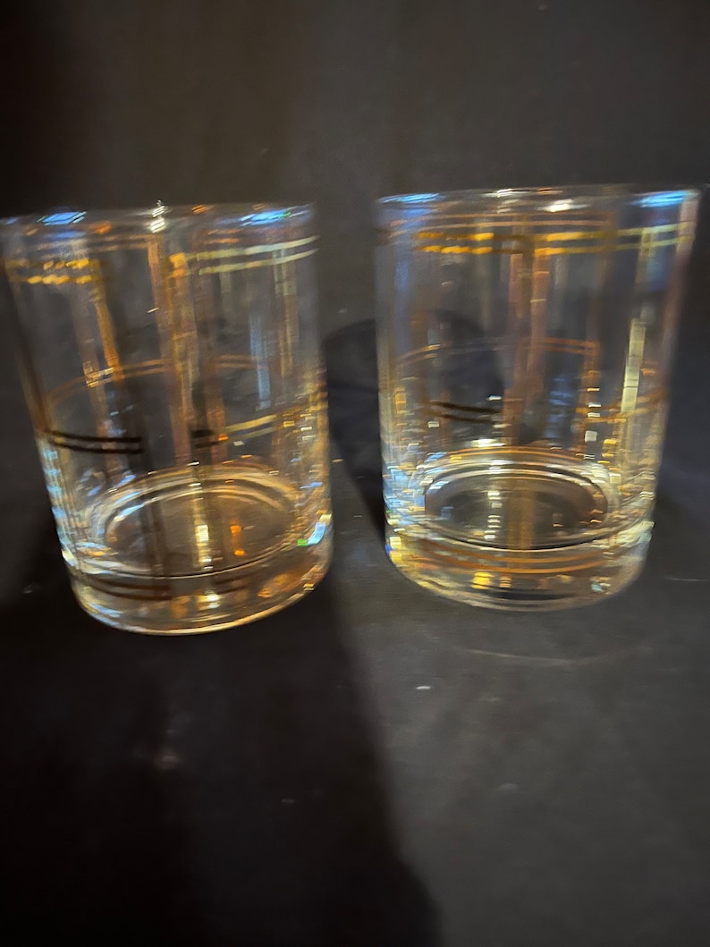 Mid Century 22k Gold Windowpane Georges Briard Glassware-2 - Etsy