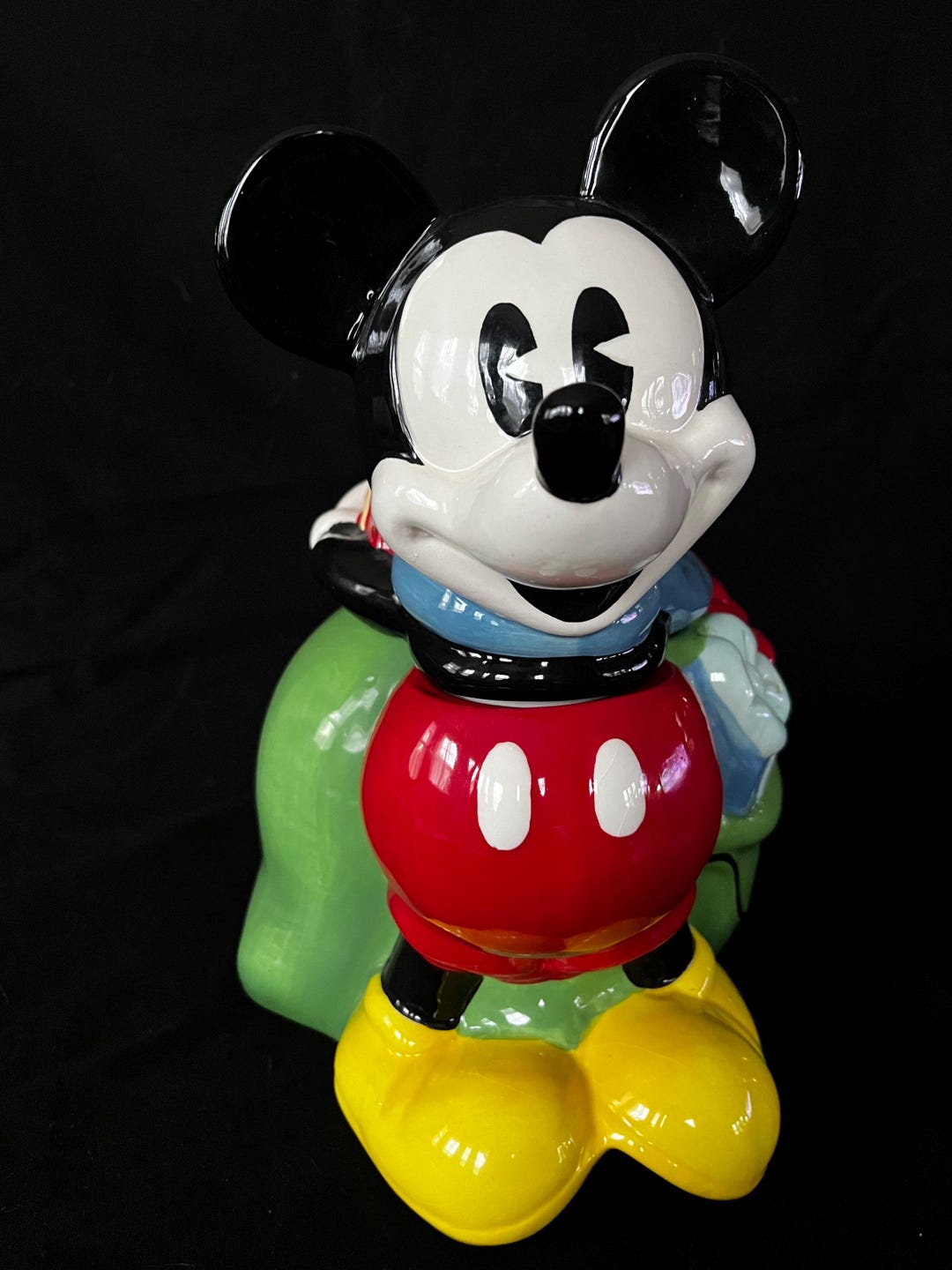 DISNEY Cookie Jar-mickey Mouse W/christmas Gift Bag + Presents-jcpenney ...