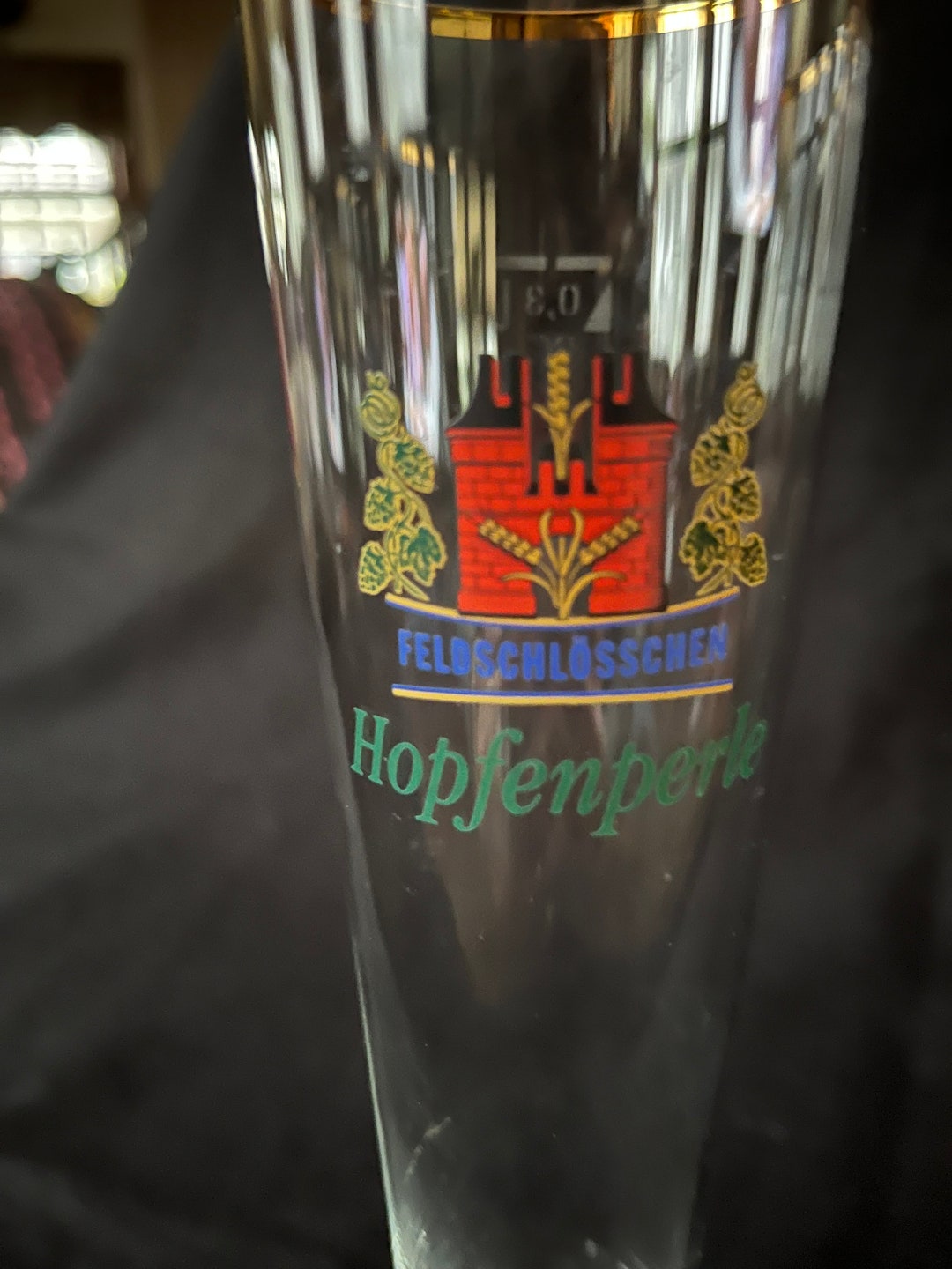 Hopfenperle Feldschlosschen .3L Bier/beer Gold Rimmed Glass - Etsy