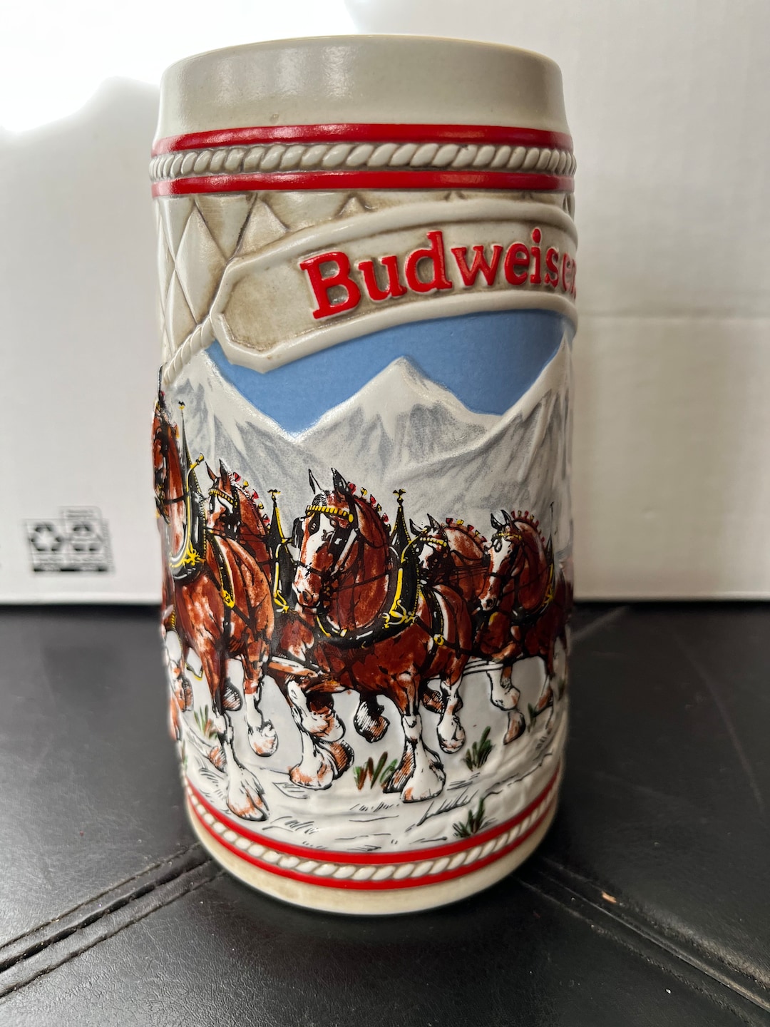 Budweiser Ceramarte "a" Series Beer Stein Clydesdales Holiday Winter ...