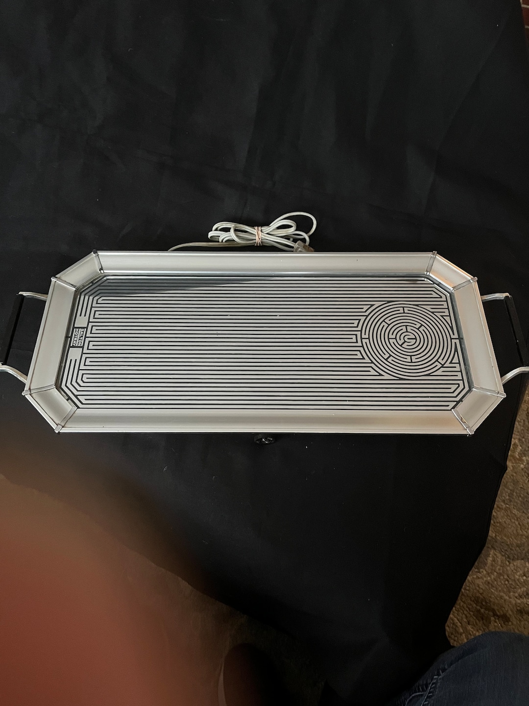 Salton Hotray glass- Food Warming Tray- H-435 MCM Silver/black-22” - Etsy