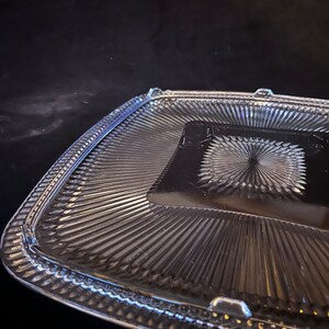 Kromex Vintage MCM Square Glass + Chrome -cake Tray/ Server + Carrier ...