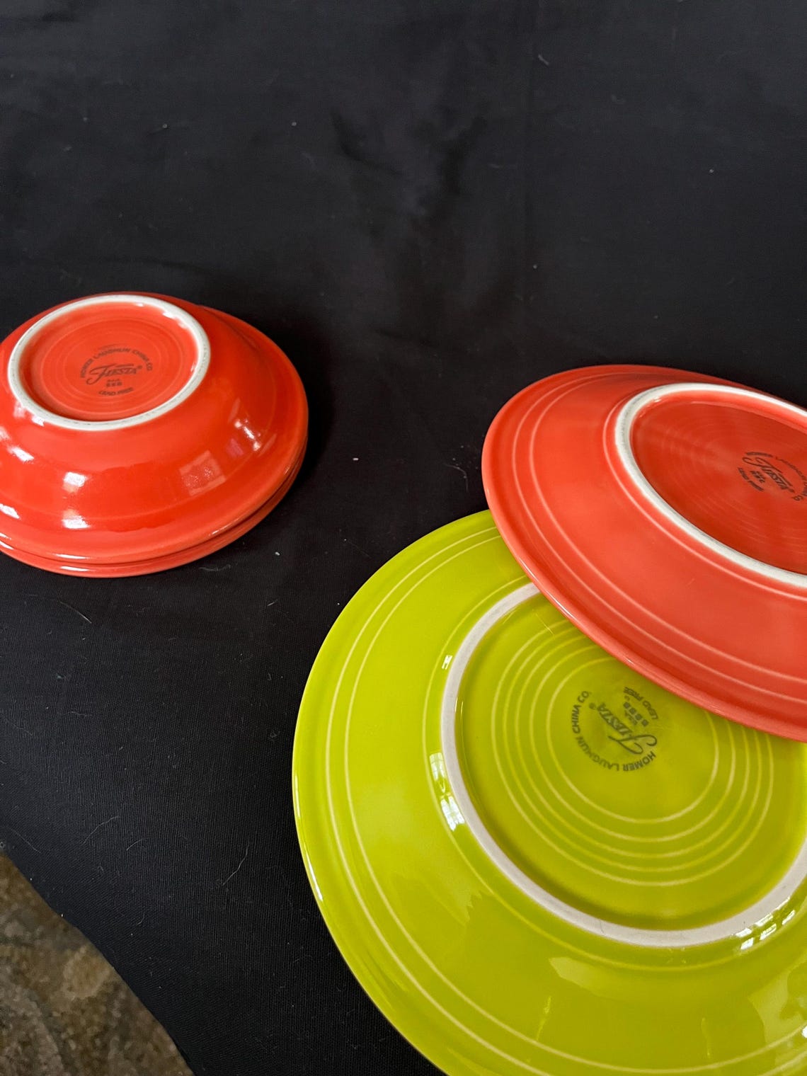 Fiesta Ware-bread Plates + Dessert Bowls-poppy, Lemongrass, & Turquoise ...
