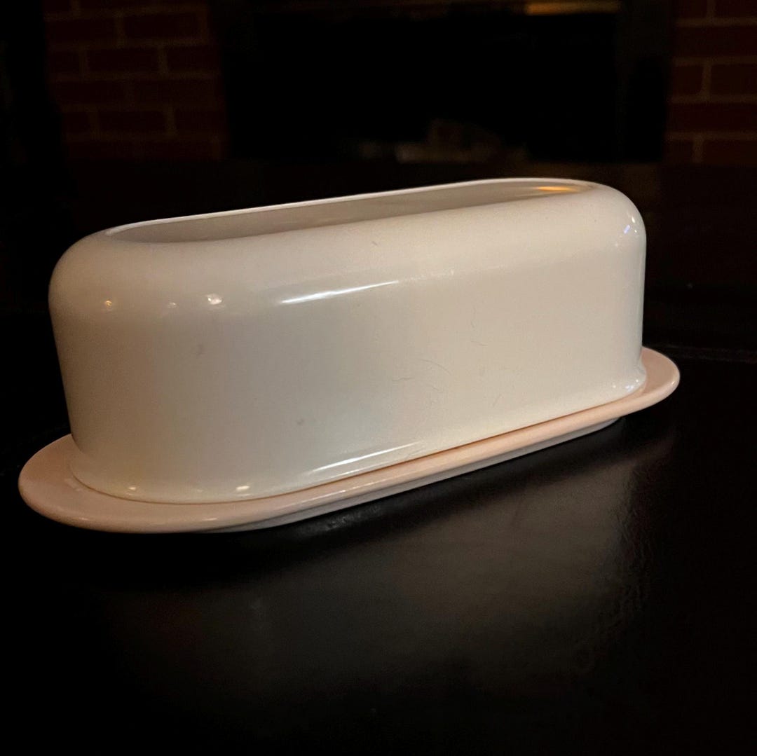 Tupperware Butter Keeper #2321a-4-white/rose Beige-single Stick - Etsy