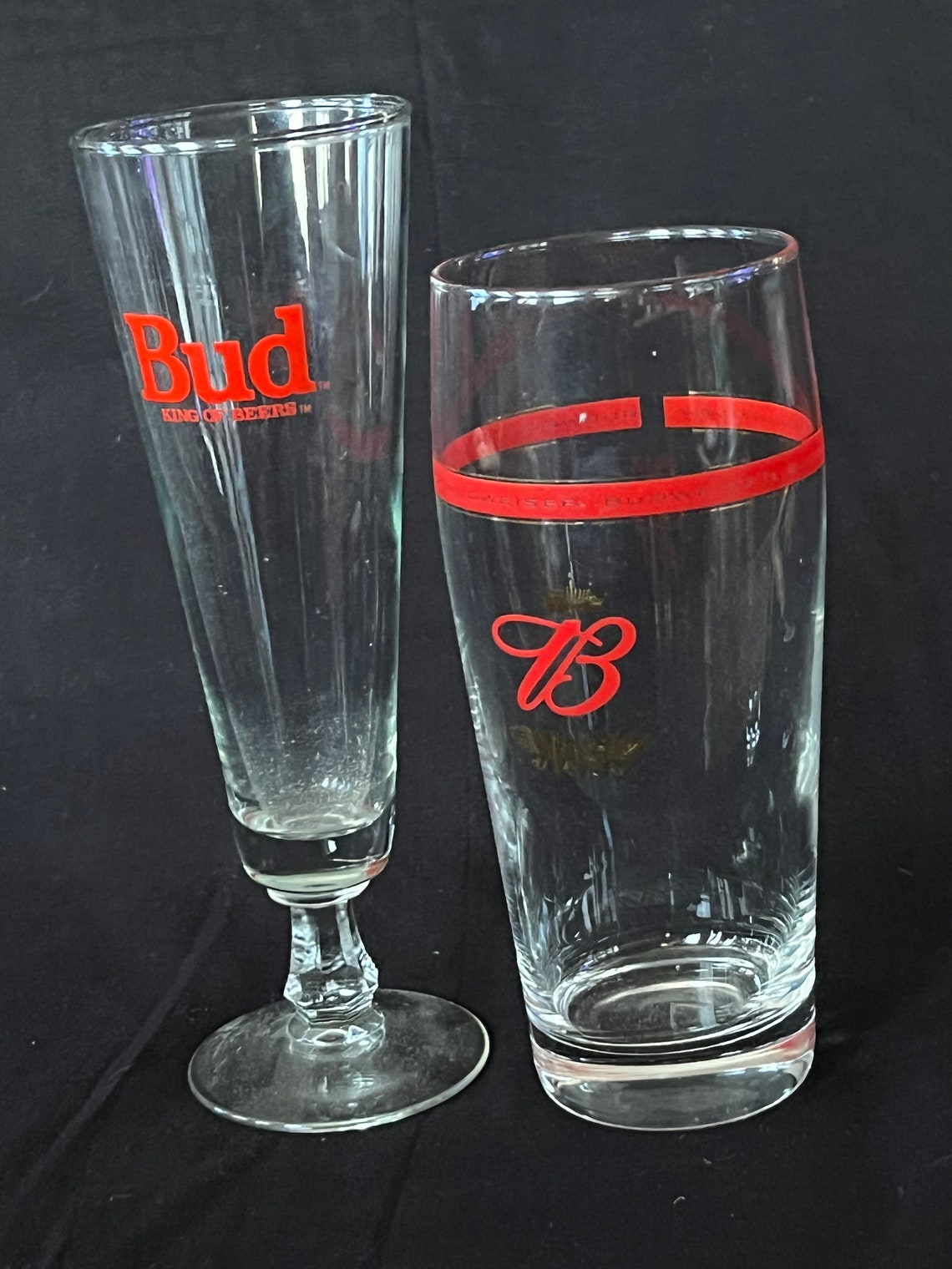 BUDWEISER Retro Style Pint Beer Glasses-2diff Styles, Very Cool - Etsy