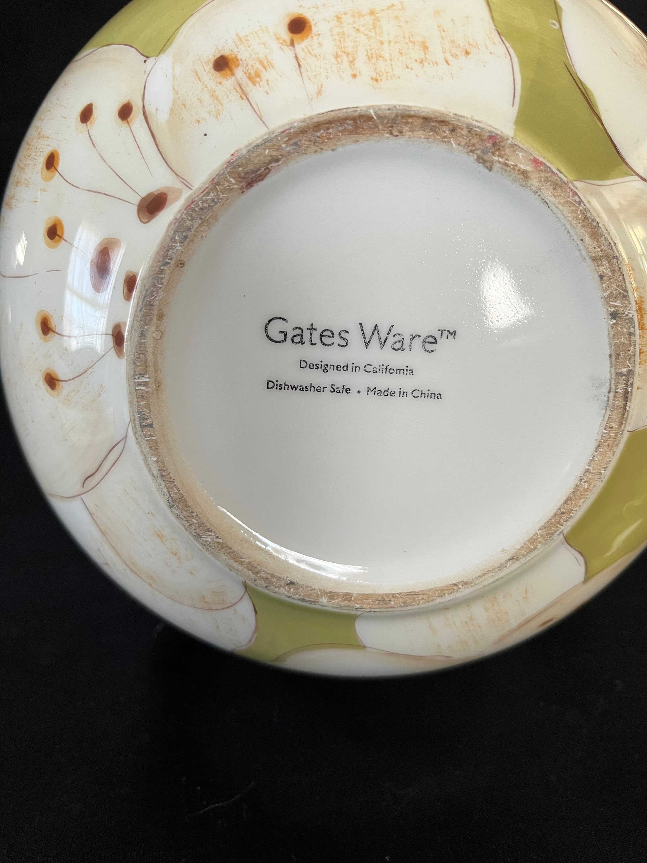 Gates Ware by Laurie Gates-cream Flowers on Green-large Pitcher - Etsy