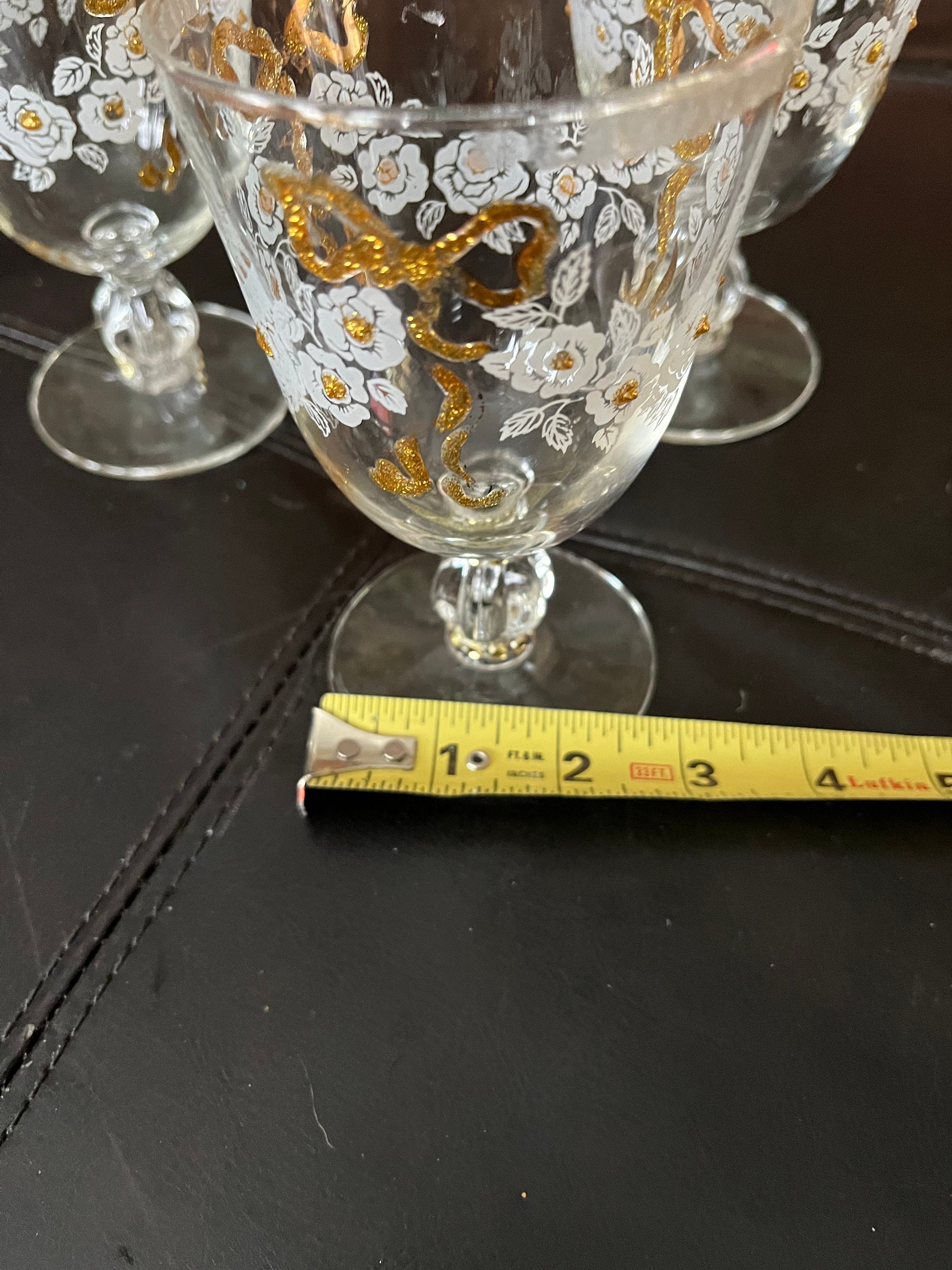 Libbey Vintage Safedge “rose Classic” Hostess Set Water/wine Stemware ...