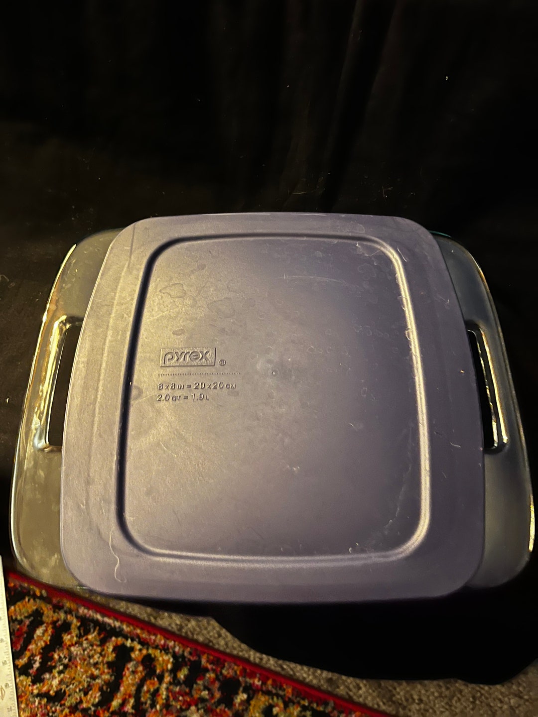 Pyrex 2qt Easy Grab 8x8 Clear Dish With Navy Blue Snap-on Lid - Etsy