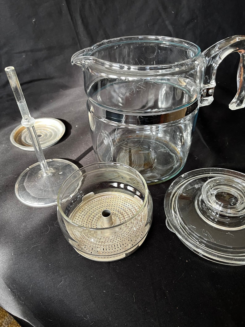 Pyrex Vintage Flameware 9 Cup Clear Glass Coffee Pot/percolator 7759-B ...