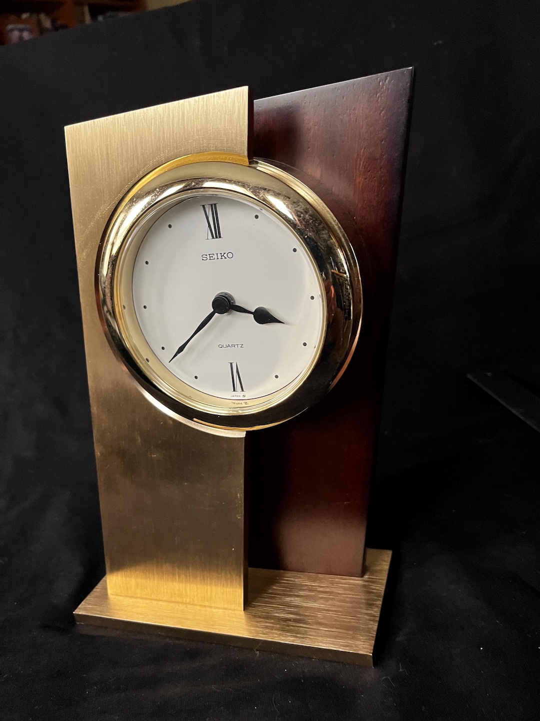 Seiko Wood/goldtone Mantle Clock-mcm Functions Work Perfectly - Etsy