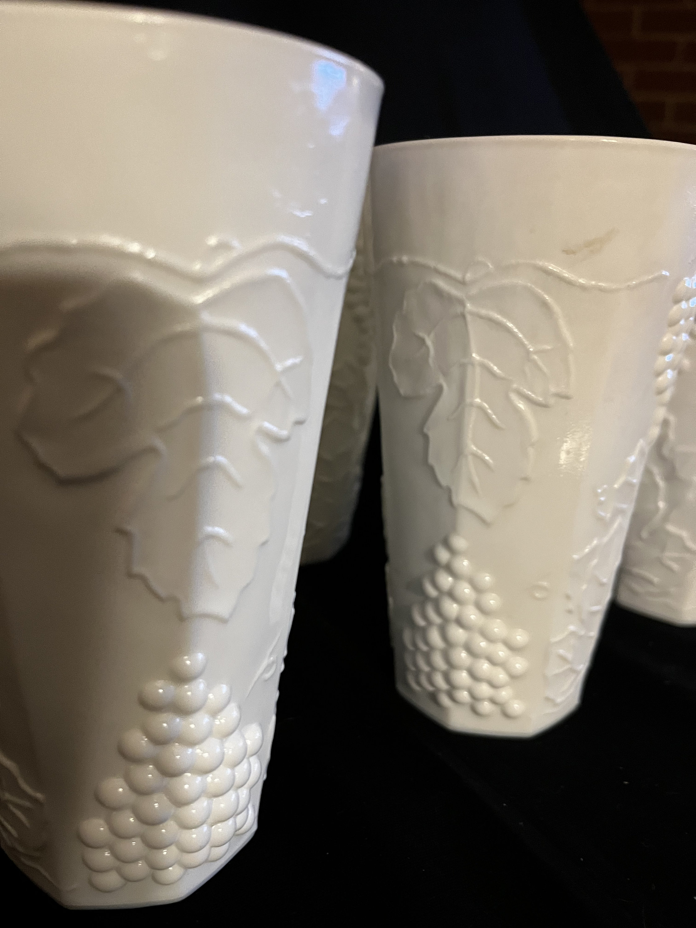 Indiana Milk Glass-harvest Grape Pattern-8 Piece Set-white Vintage ...