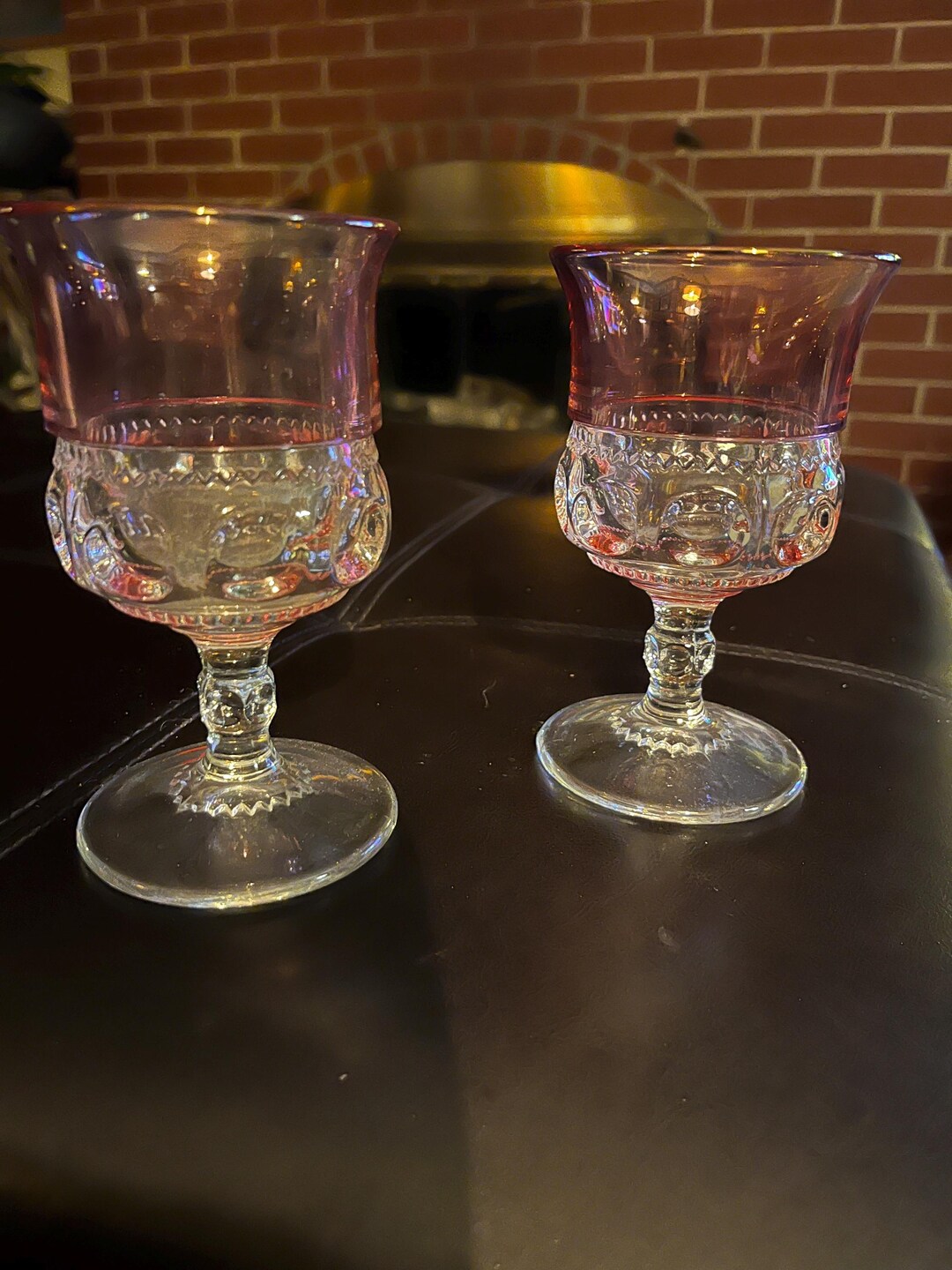 2-kings Crown Cranberry Flash (top & Bottom) Wine Goblets-set (2) by ...