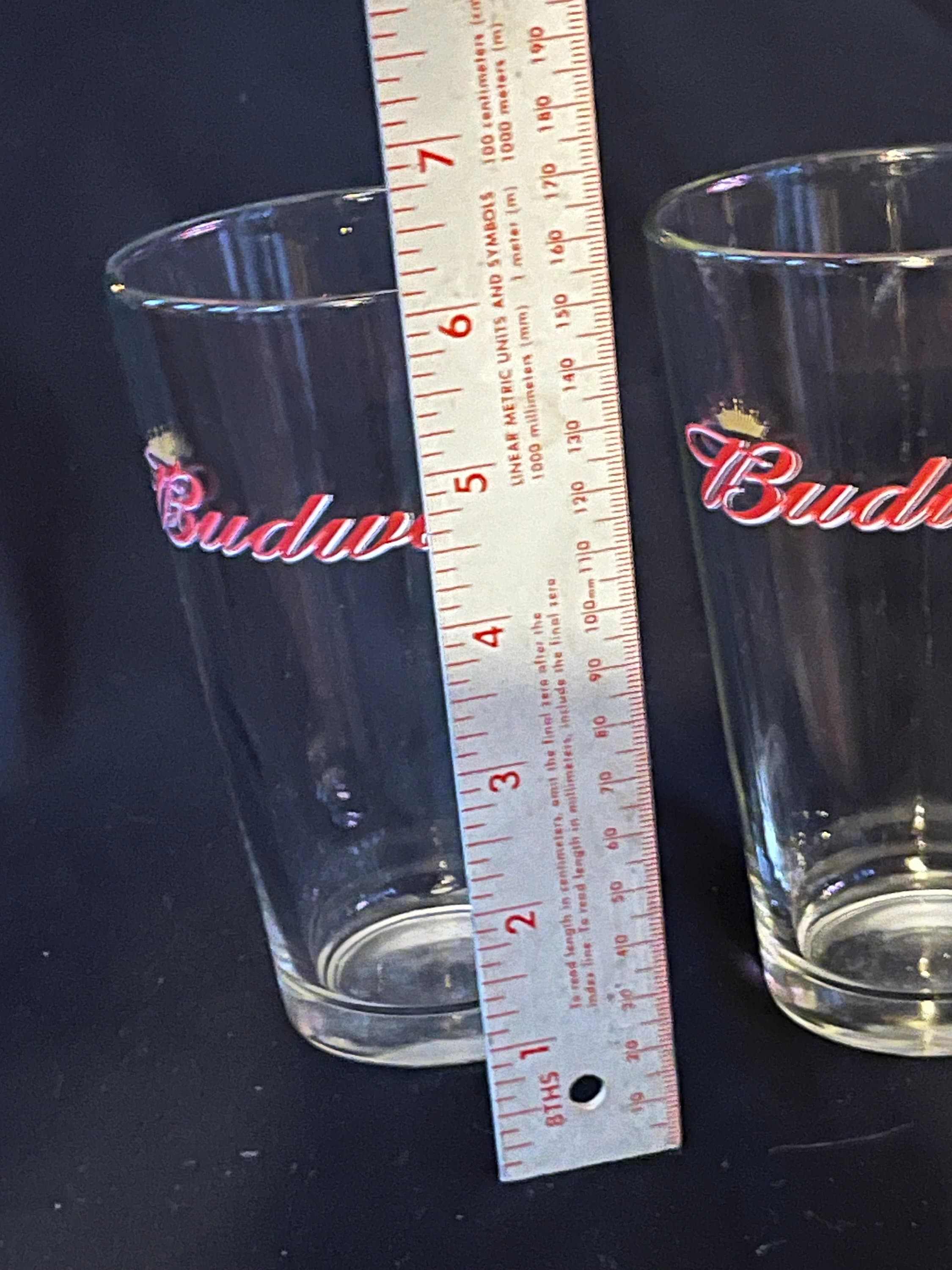 Budweiser Glasses W/gold Crown White Outline Beer Glasses-2 - Etsy