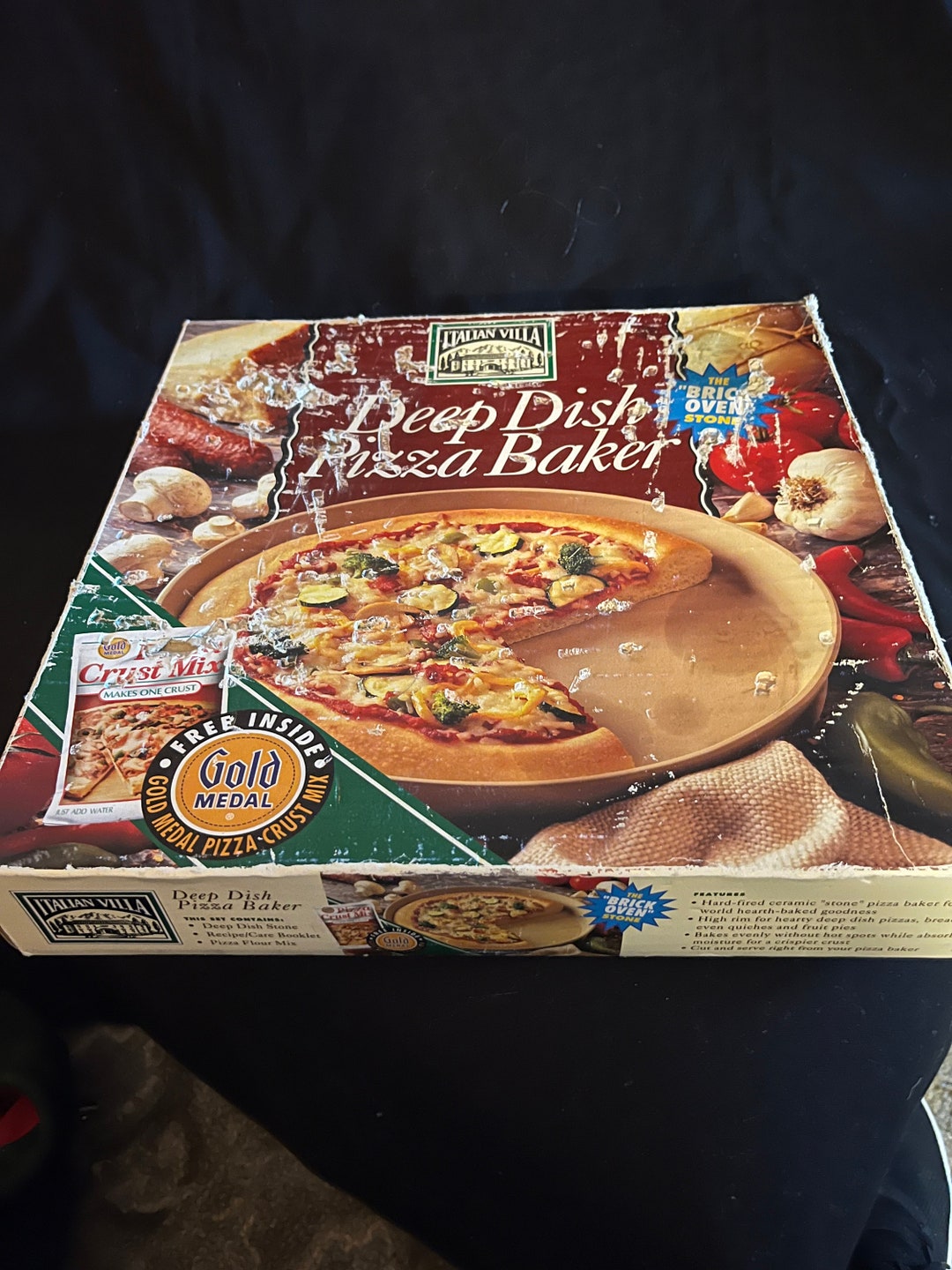 Deep Dish Pizza Baker 12" Italian Villa Baker NEW Open Box W/recipe ...