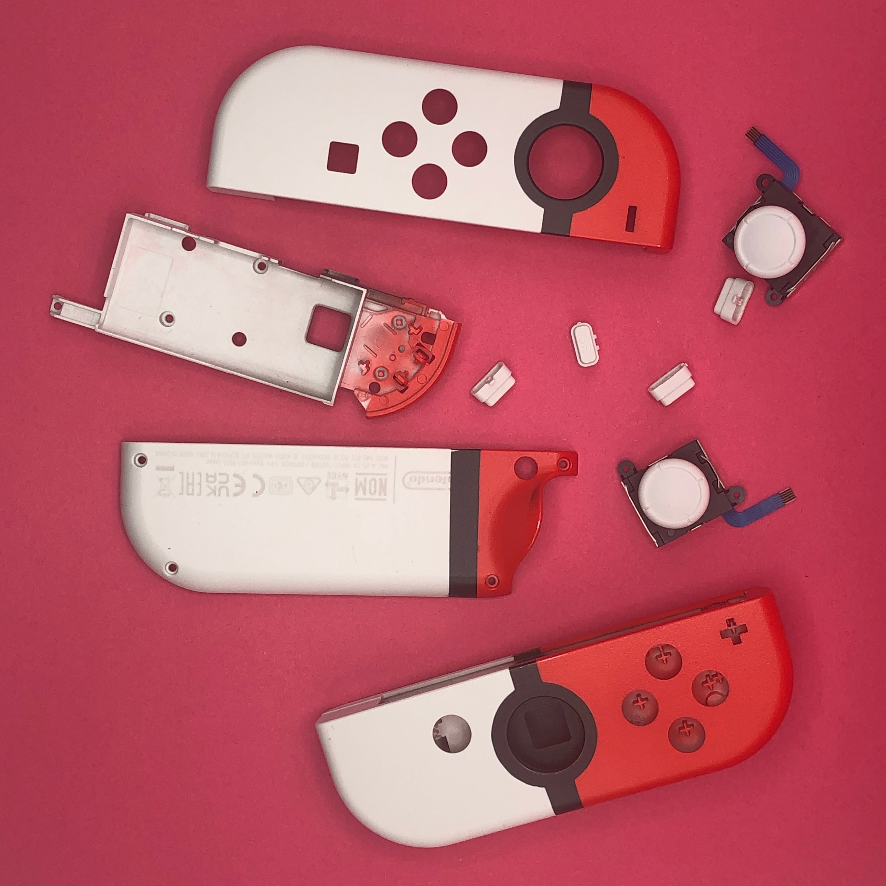 Classic Red Pokemon Poke Ball Joy-con Custom DIY Shells for Nintendo ...