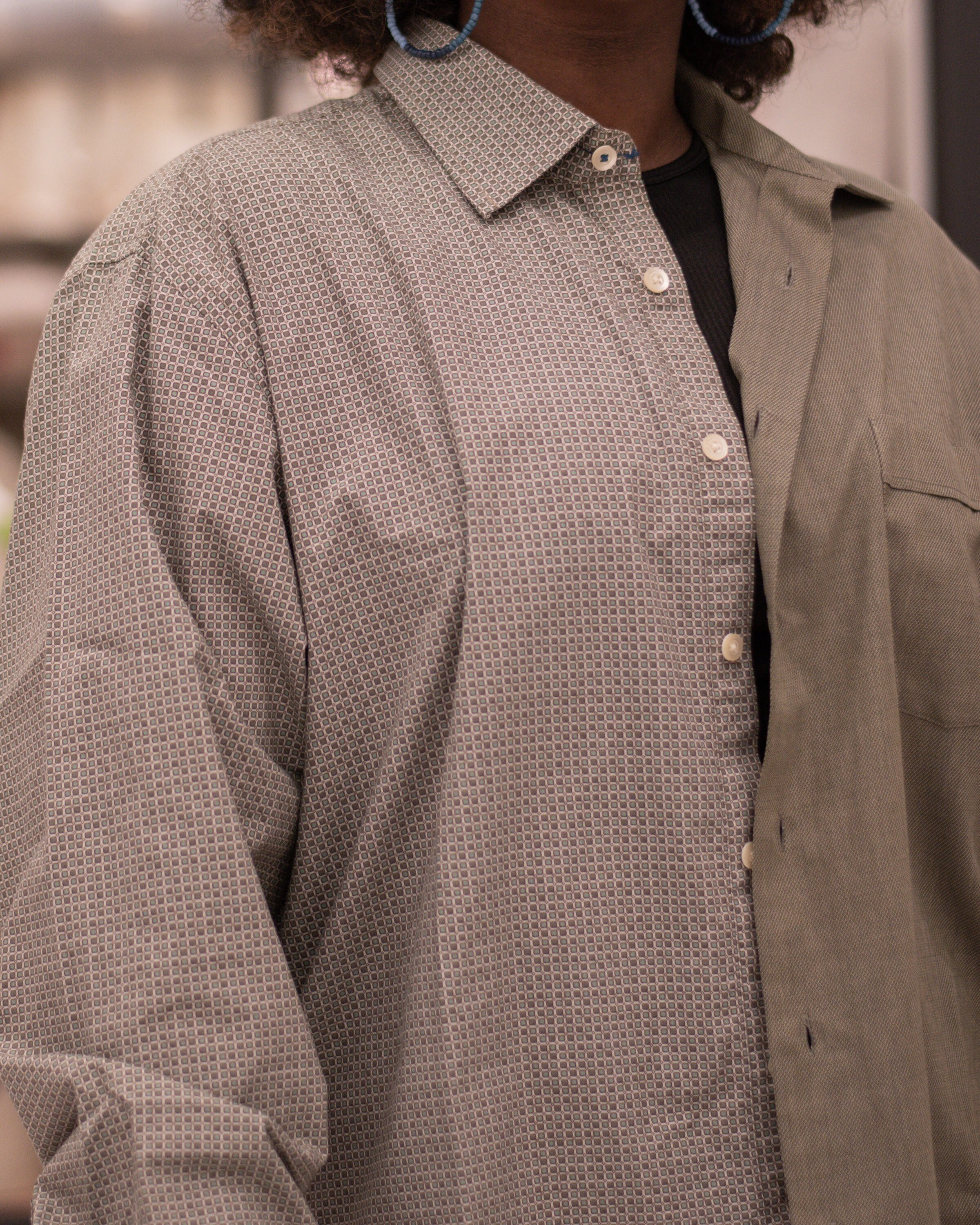 Two toned shirt Vintage shirt spliced shirt button up - Etsy.de