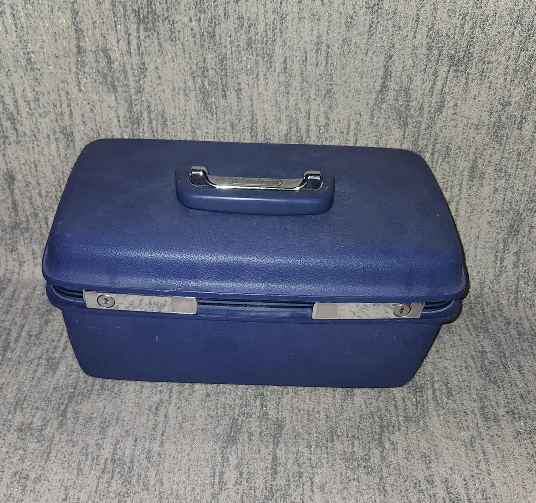 Vintage Samsonite Blue Hardshell Train Case Suitcase - Etsy