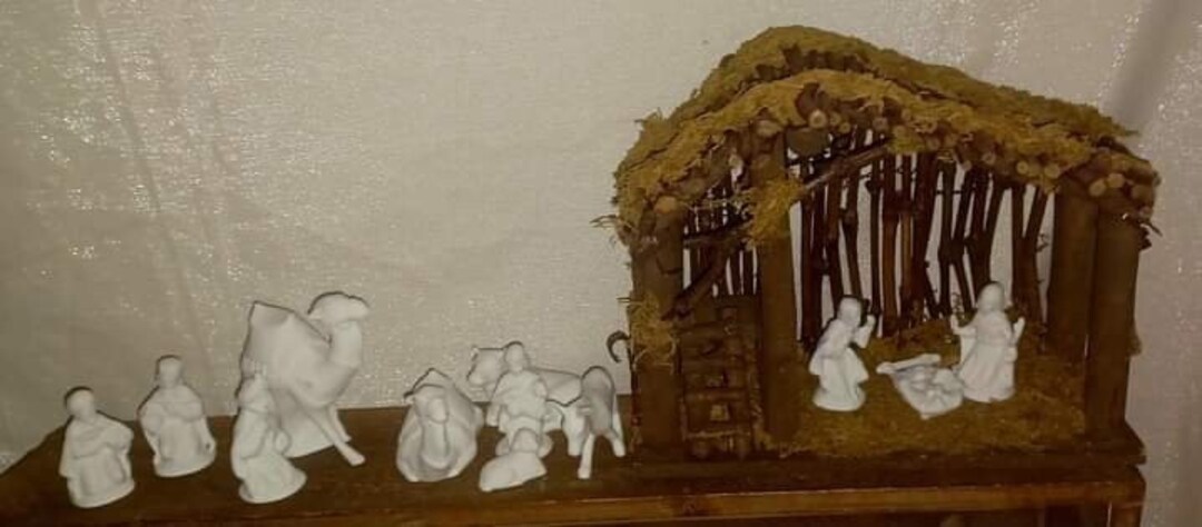 Ceramic 12 Piece Nativity Set With Stable - Etsy