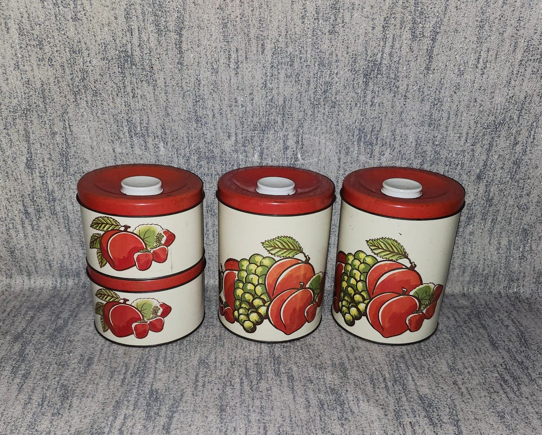 Vintage 1950s Ballonoff Metal Canister Set - Etsy