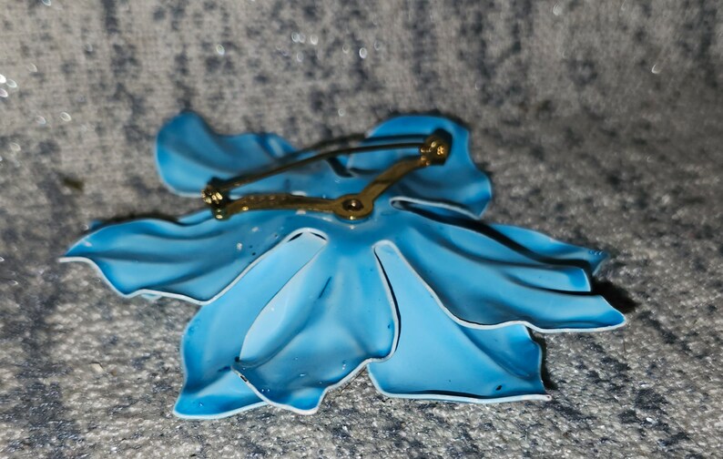 Vintage Enamel Turquoise Floral Brooch - Etsy