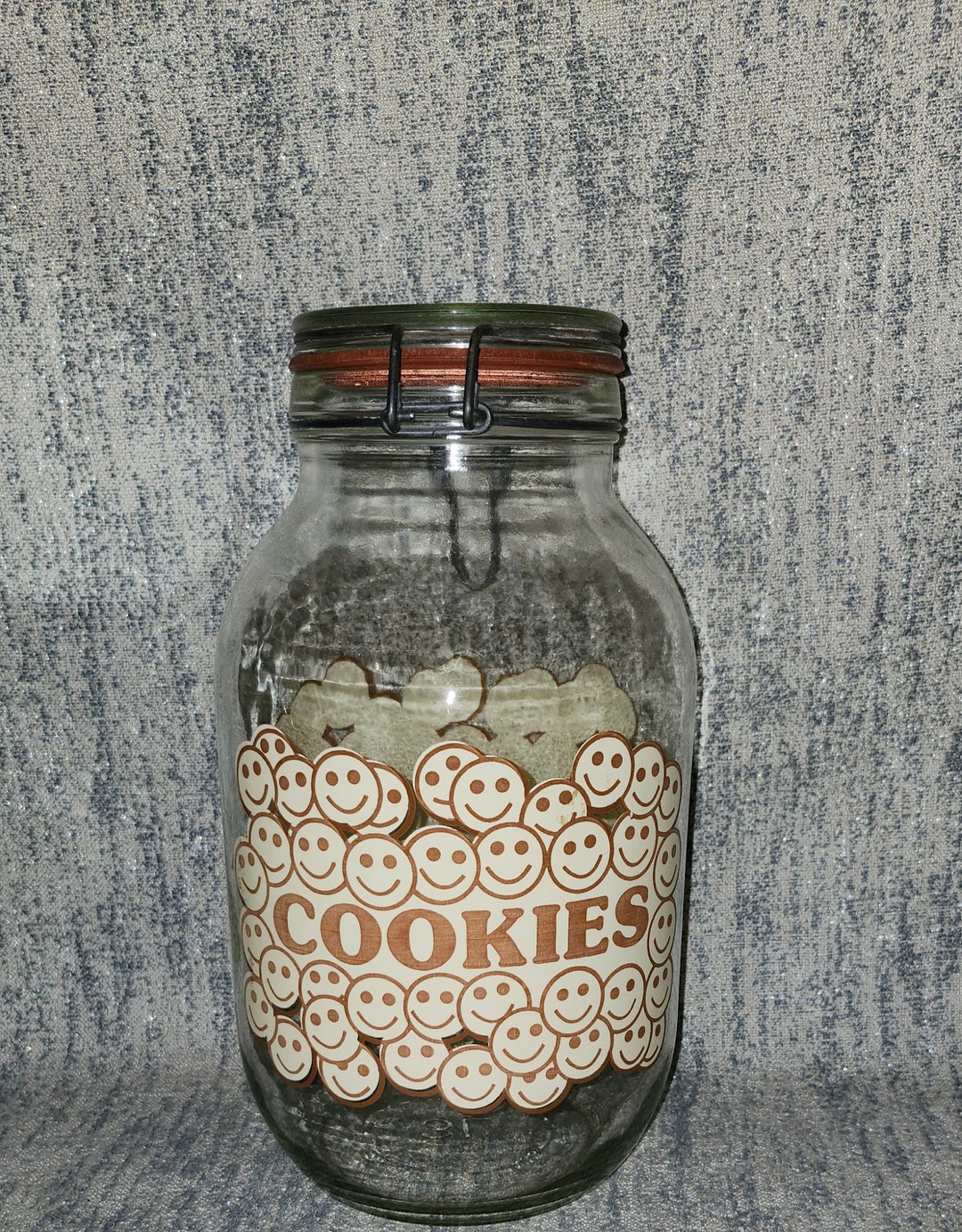 Vintage Smiley Face Cookie Jar - Etsy