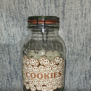 Vintage Smiley Face Cookie Jar - Etsy
