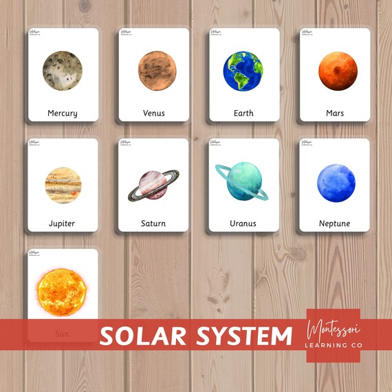 Solar System FILIPINO 12 Flash Cards Montessori Printable, 06/09/2024